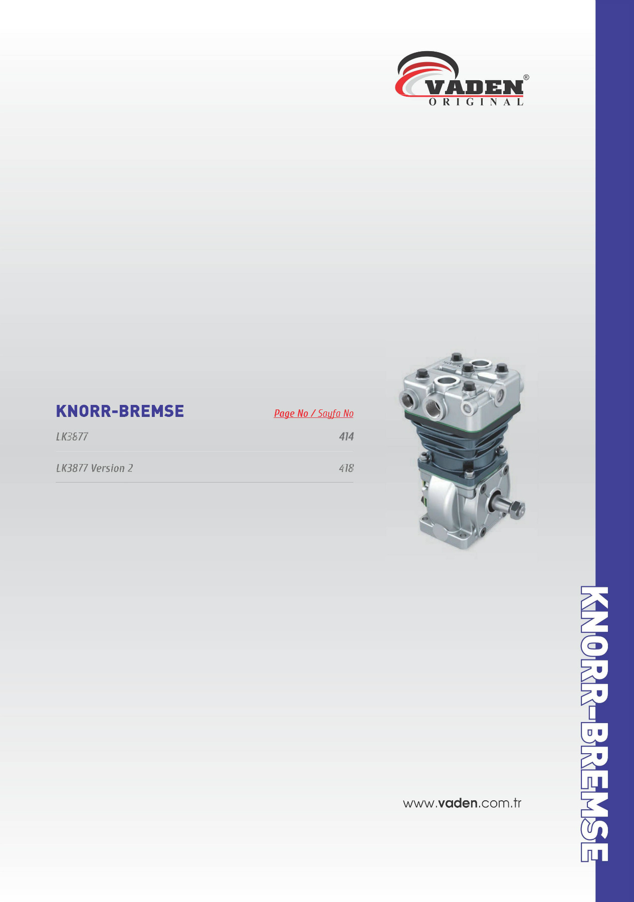Catalog spare parts Vaden for brake sistems Knorr Bremse